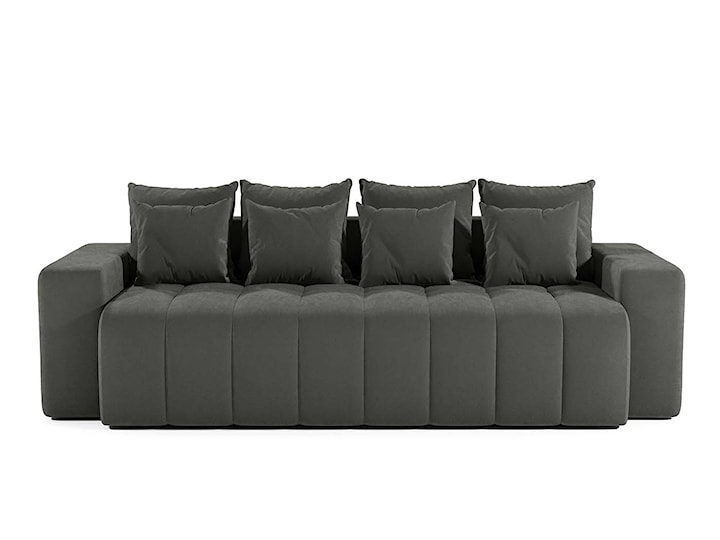 Kanapa rozkładana trzyosobowa Batilo 240 cm z pojemnikiem szara welur ...