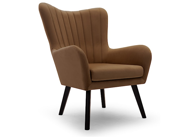 Fotel kubełkowy Lari brązowy velvet - Fotele - Homebook