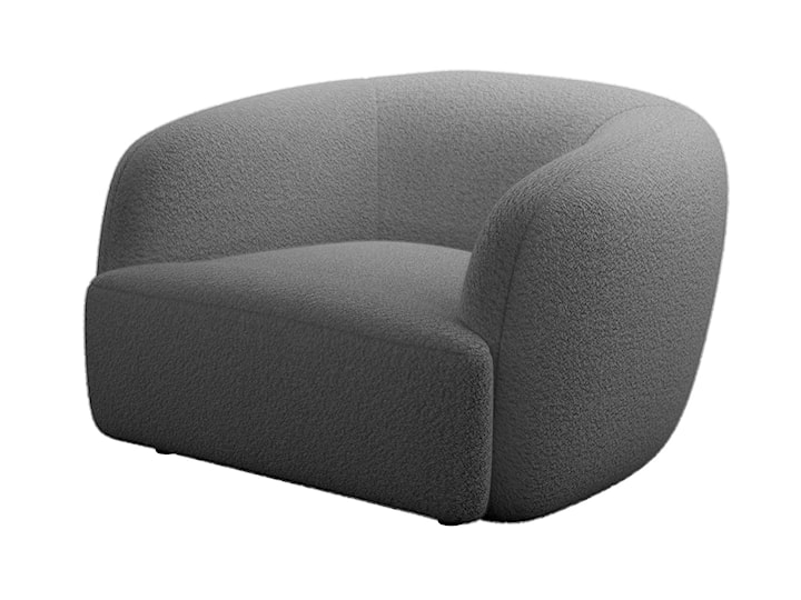 Fotel kubełkowy Sabanitas ciemnoszary w tkaninie boucle - Fotele - Homebook