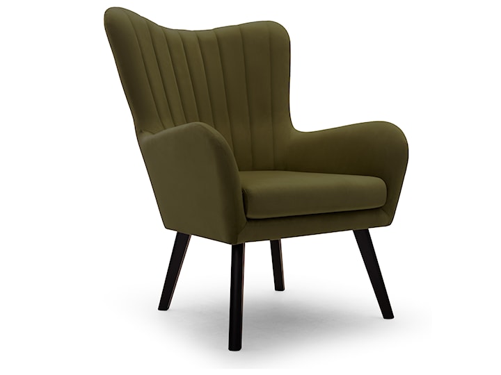Fotel kubełkowy Lari oliwkowy velvet - Fotele - Homebook