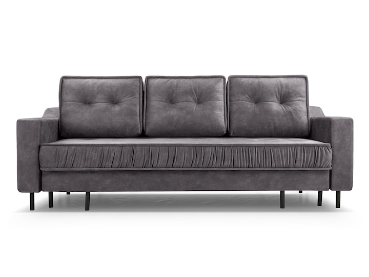 Kanapa rozkładana trzyosobowa Kojola z pojemnikiem szara welur ...