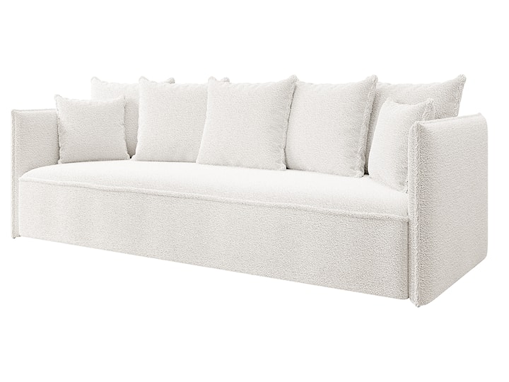 Kanapa rozkładana trzyosobowa Calabrio z pojemnikiem boucle kremowa ...