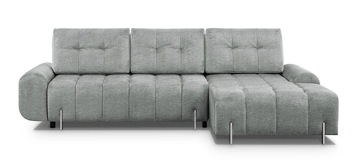 Narożnik z funkcją spania Berggie szary z pojemnikiem prawostronny ...