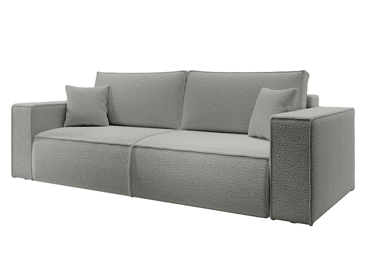 Kanapa rozkładana trzyosobowa Farese z pojemnikiem szara boucle - Sofy ...