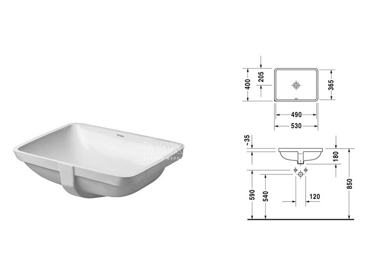 Umywalka podblatowa Duravit Starck 3 0305490000 49 - Umywalki - zdjęcia ...